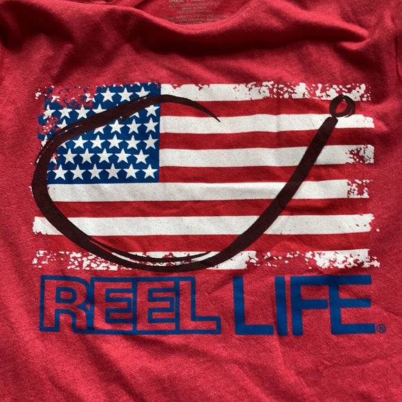 reel life | Shirts | Reel Life Patriotic Fishing Tshirt | Poshmark